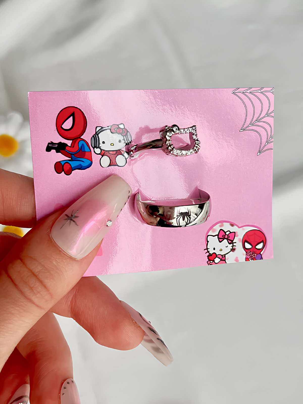 Hello Kitty and Spiderman Couple Rings – Jewelsify